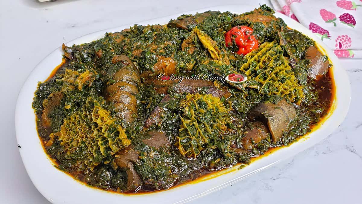 Nigerian Afang soup - Cooking With Claudy