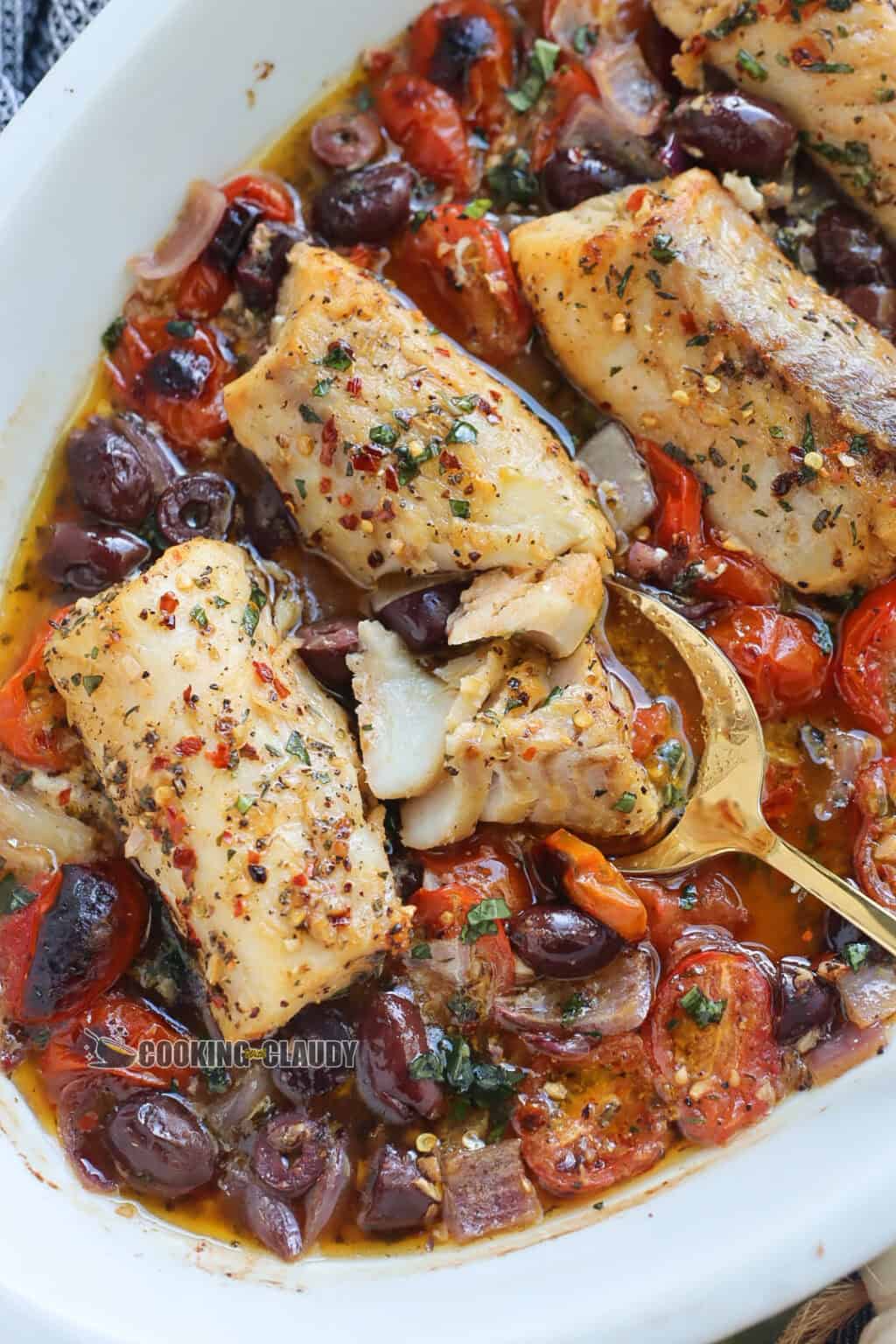Mediterranean Baked Cod - Cooking With Claudy